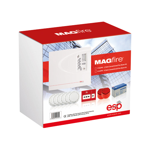 ESP FLK4PH MAGFIRE White 4 Zone Conventional Fire Kit Alarm Kit With ...