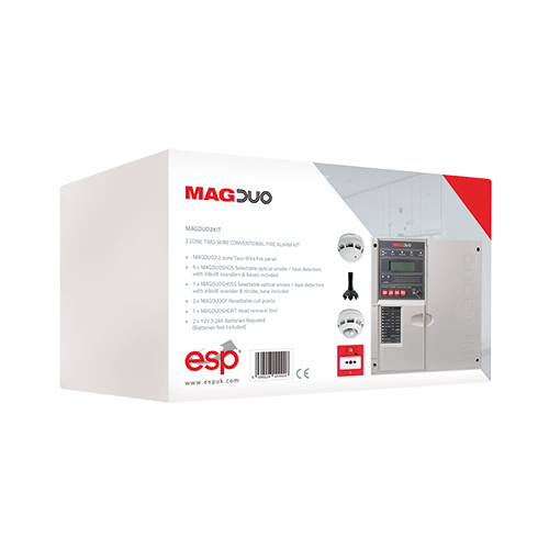 ESP MAGDUO2KIT MAGDUO Grey 2 Zone Bi-Wire Fire Alarm Kit With Panel, 7x ...