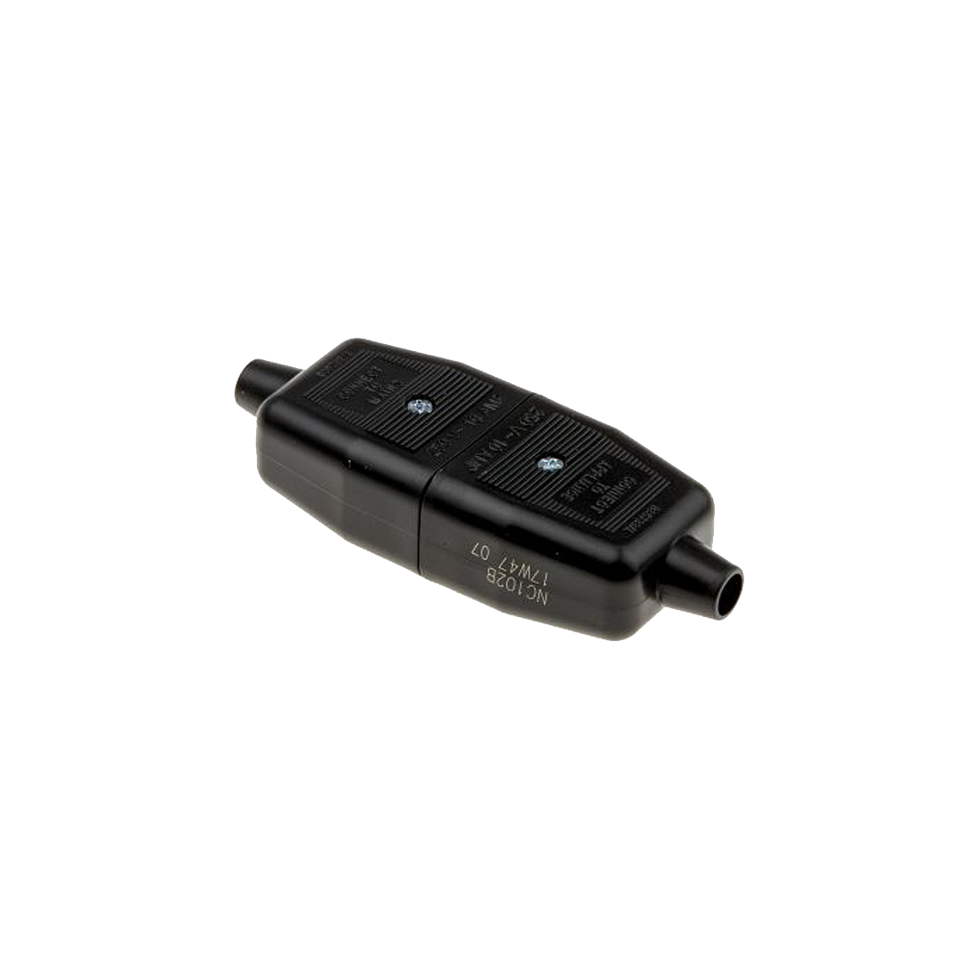BG Electrical NC102B Permaplug Black Rubber 2-Pin Heavy Duty In-Line ...