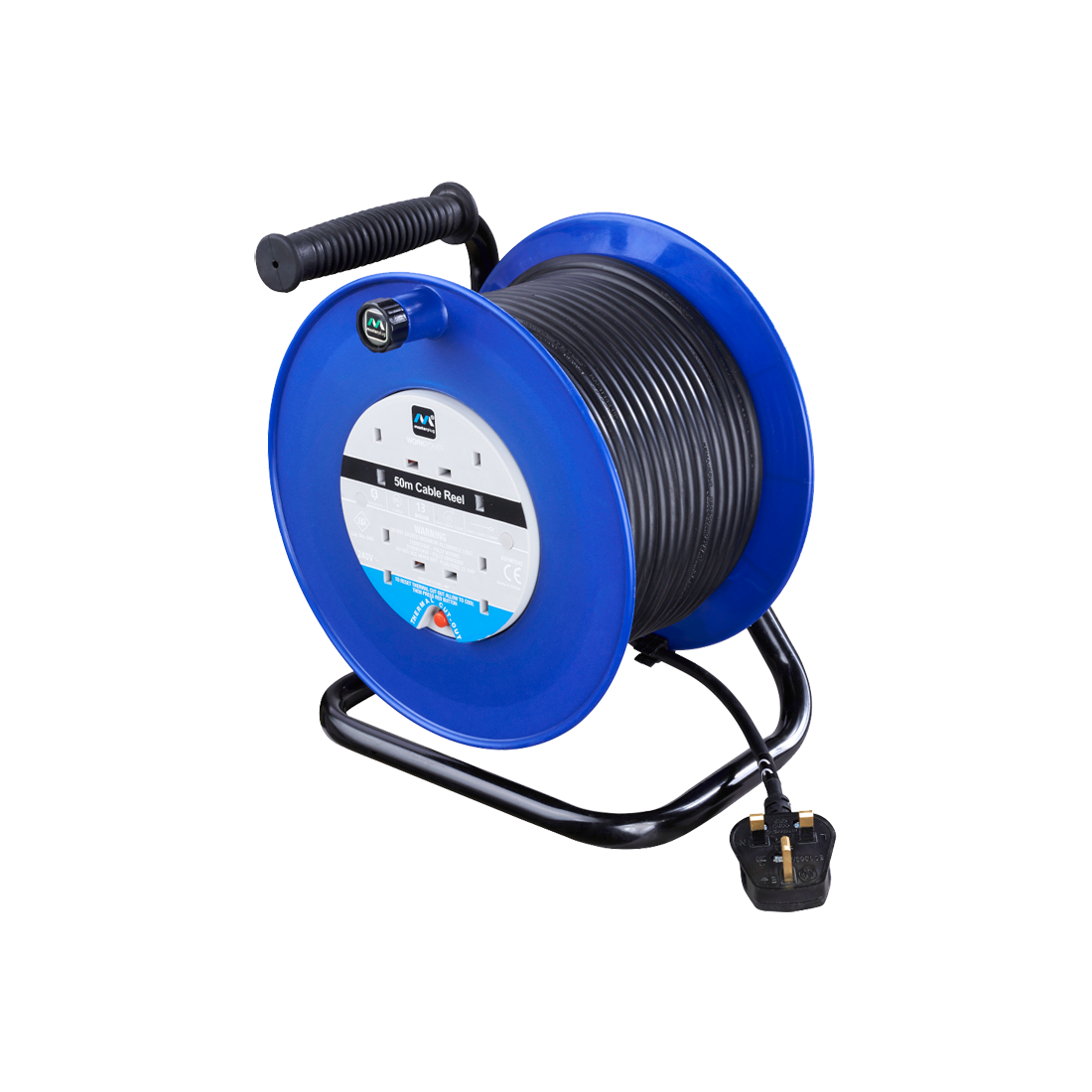 BG Electrical HDCC5013/4BL Masterplug Blue/Black 4 Gang Open Cable Reel ...
