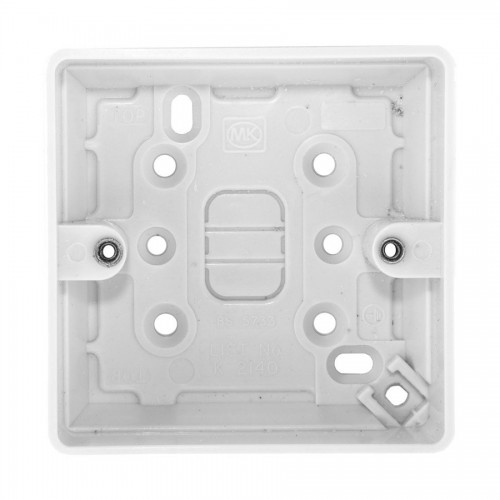 MK Electric K2140WHI Logic Plus White Moulded 1 Gang Surface Mounting ...