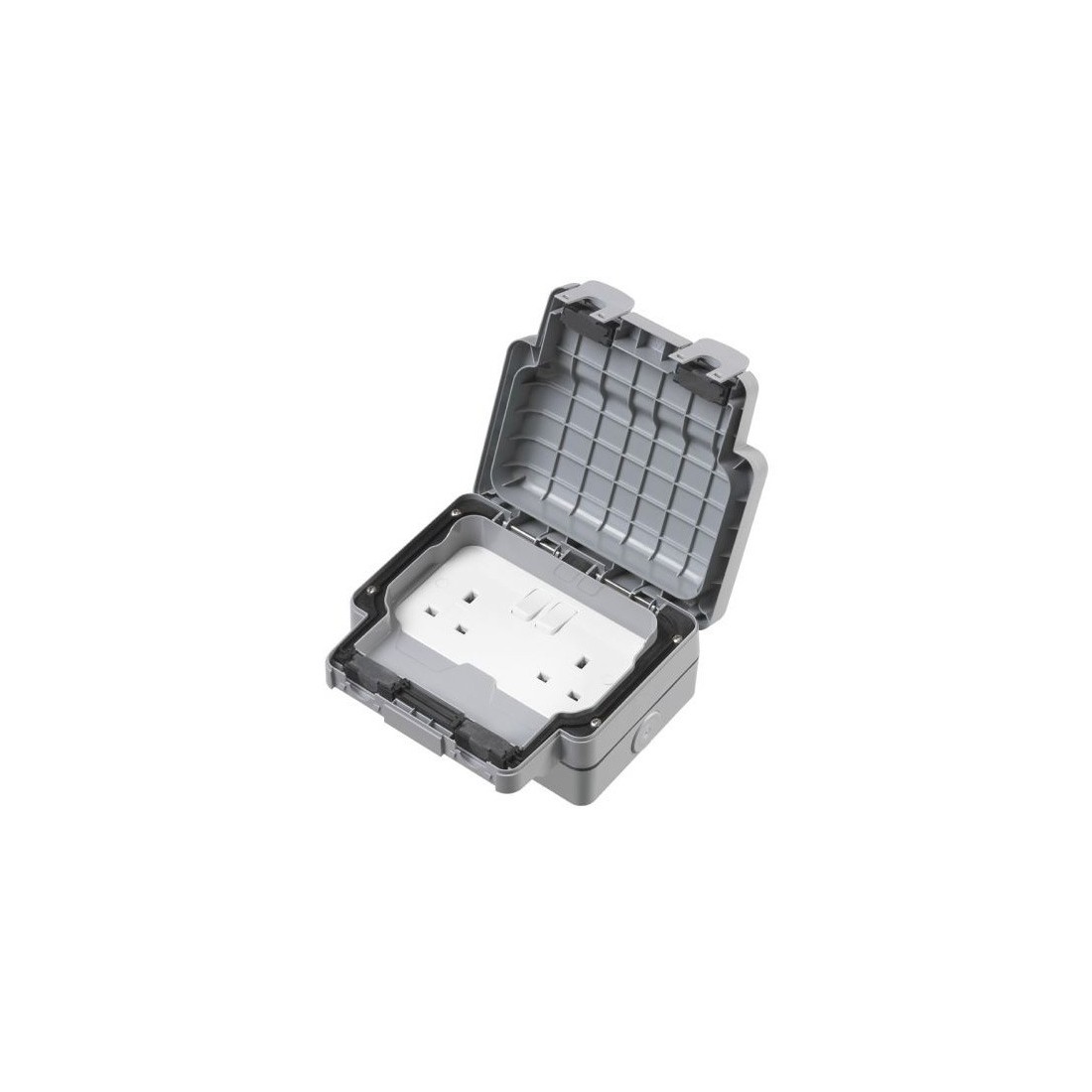 MK Electric K56482GRY Masterseal Plus Grey 2 Gang Double Pole Switched ...