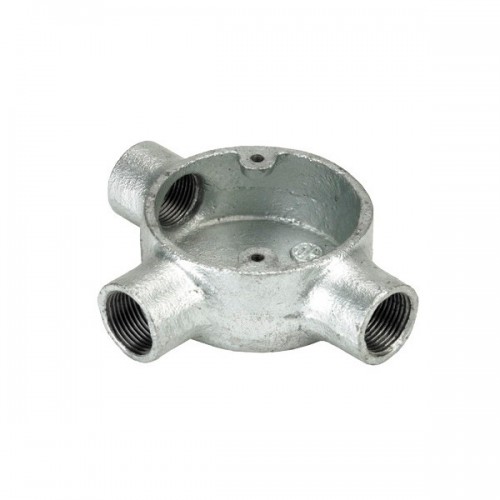 Niglon CB320G Galvanised Steel 3 Way Round Tee Box For 20mm Steel ...