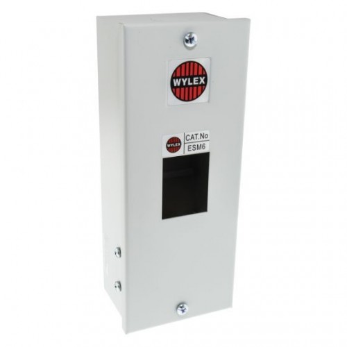 Wylex ESM6 Metal 2 Module DIN-Rail Enclosure IP40 Width: 112mm | Height ...