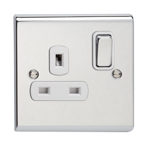 Deta SD1207CHW Slimline Decor Chrome Screwed 1 Gang Double Pole ...