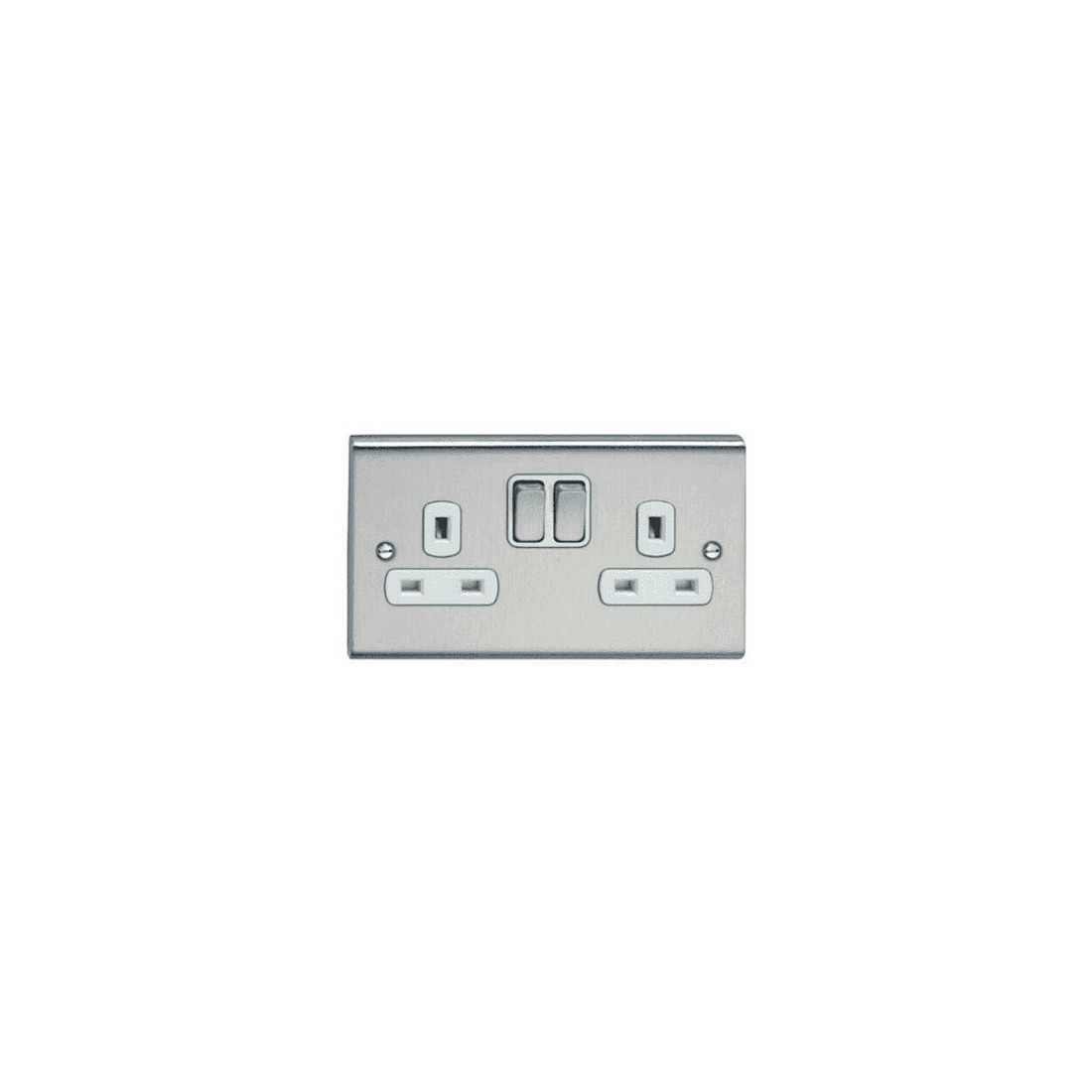 Deta SD1209SSW Slimline Decor Stainless Steel Screwed 2 Gang Double ...