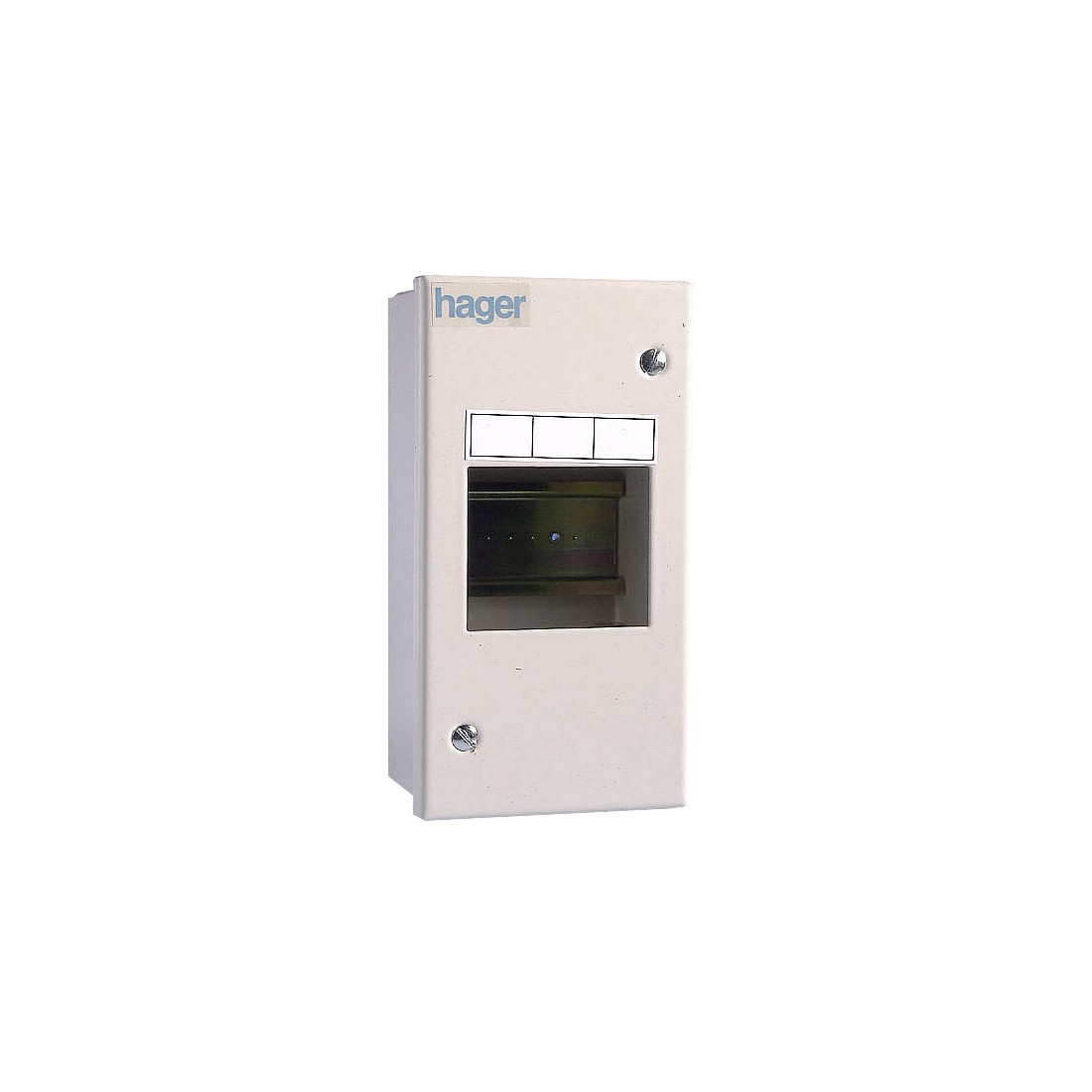 Hager IU3 White Steel 1 Row 3 Module DIN Rail Enclosure Without Door ...