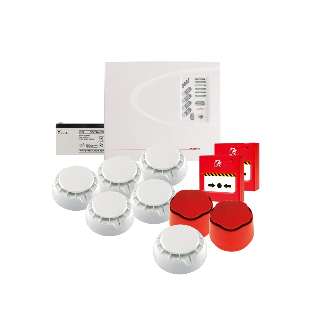 ESP FLK4PH MAGFIRE White 4 Zone Conventional Fire Kit Alarm Kit With ...