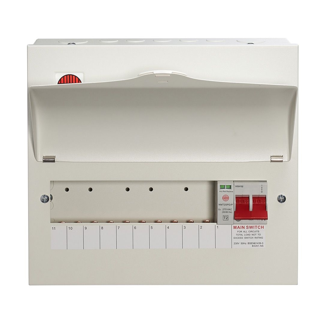 Wylex NM1006LS NM 10 Way Consumer Unit With 100A Isolator & Mini SPD - IE