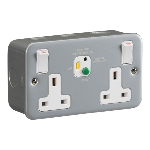 Knightsbridge M9RCD Metalclad 2 Gang 13A 30mA DP Passive Type A RCD ...