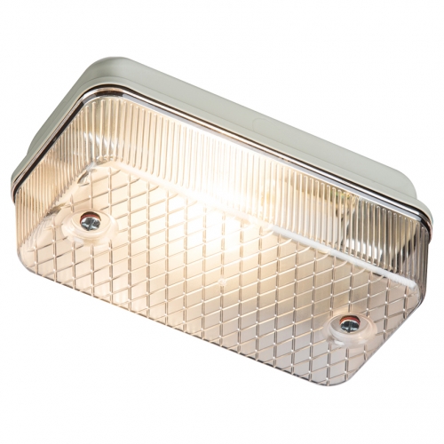 Knightsbridge E27PC Grey Aluminium Traditional Style LED Bulkhead With ...