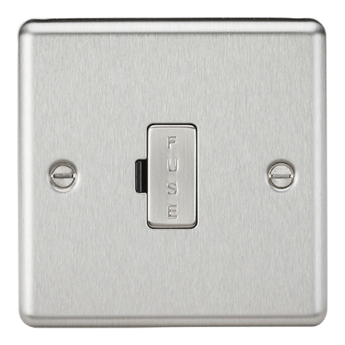 Knightsbridge CL6BC Brushed Chrome Rounded Edge 13A Unswitched Fused ...