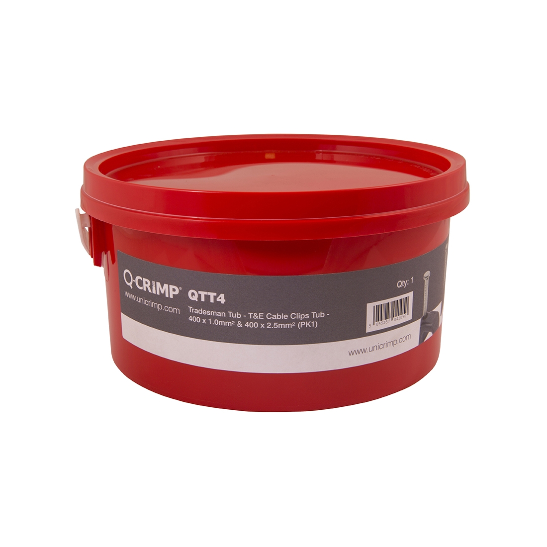 Unicrimp QTT4 Twin & Earth Cable Clips Trade Tub With 400 x 1.0mm² ...