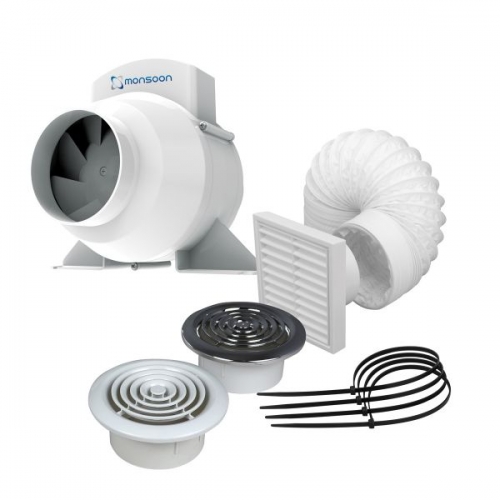 National Ventilation UMDTK Monsoon 100mm/4 Inch IPX4 Mains Voltage In ...
