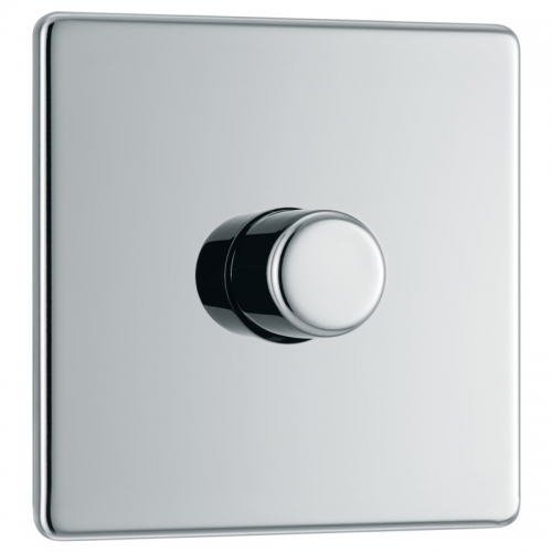 BG Electrical FPC81 Nexus Flatplate Polished Chrome Screwless 1 Gang 2 ...