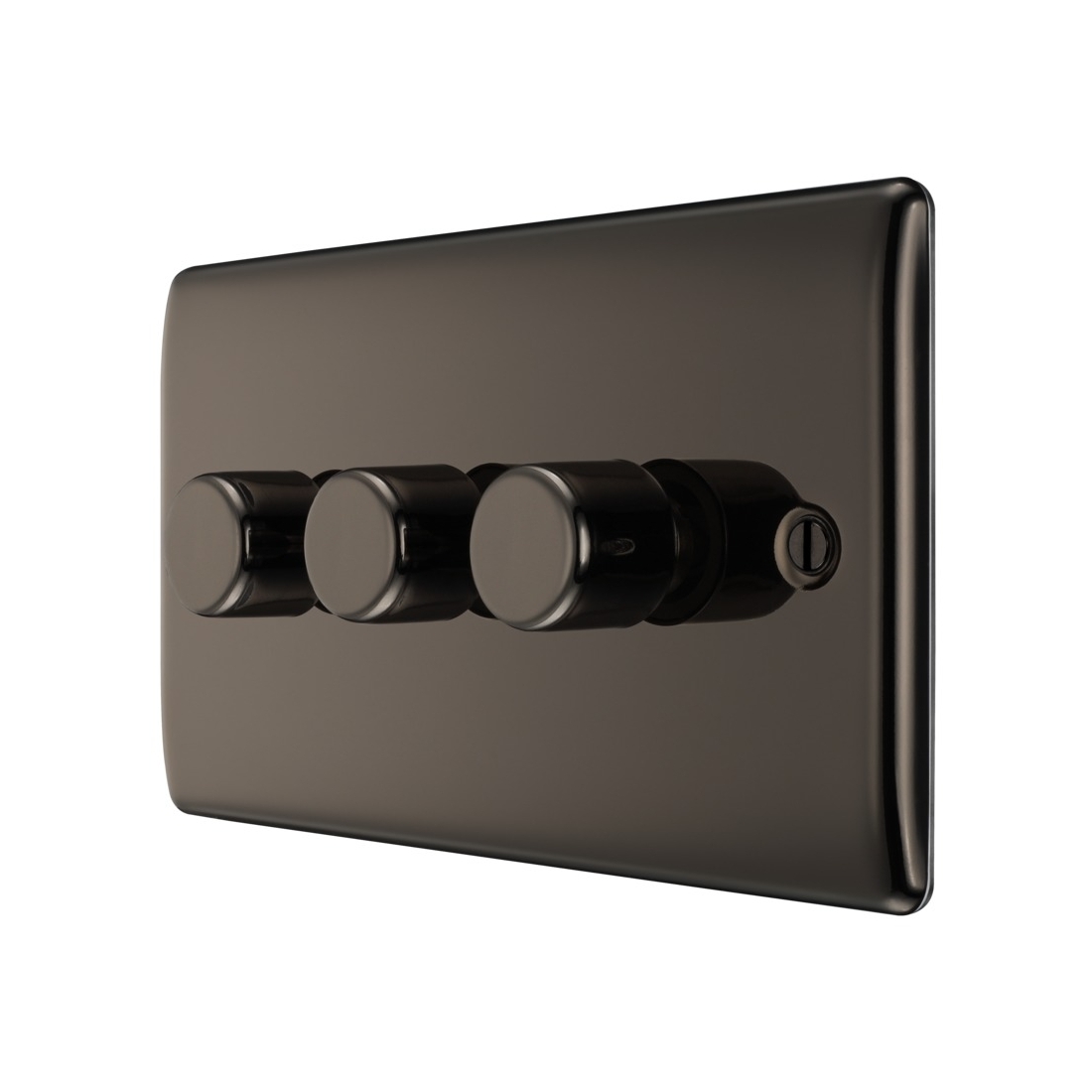 BG Electrical NBN83 Nexus Raised Edge Black Nickel Screwed 3 Gang 2 Way ...