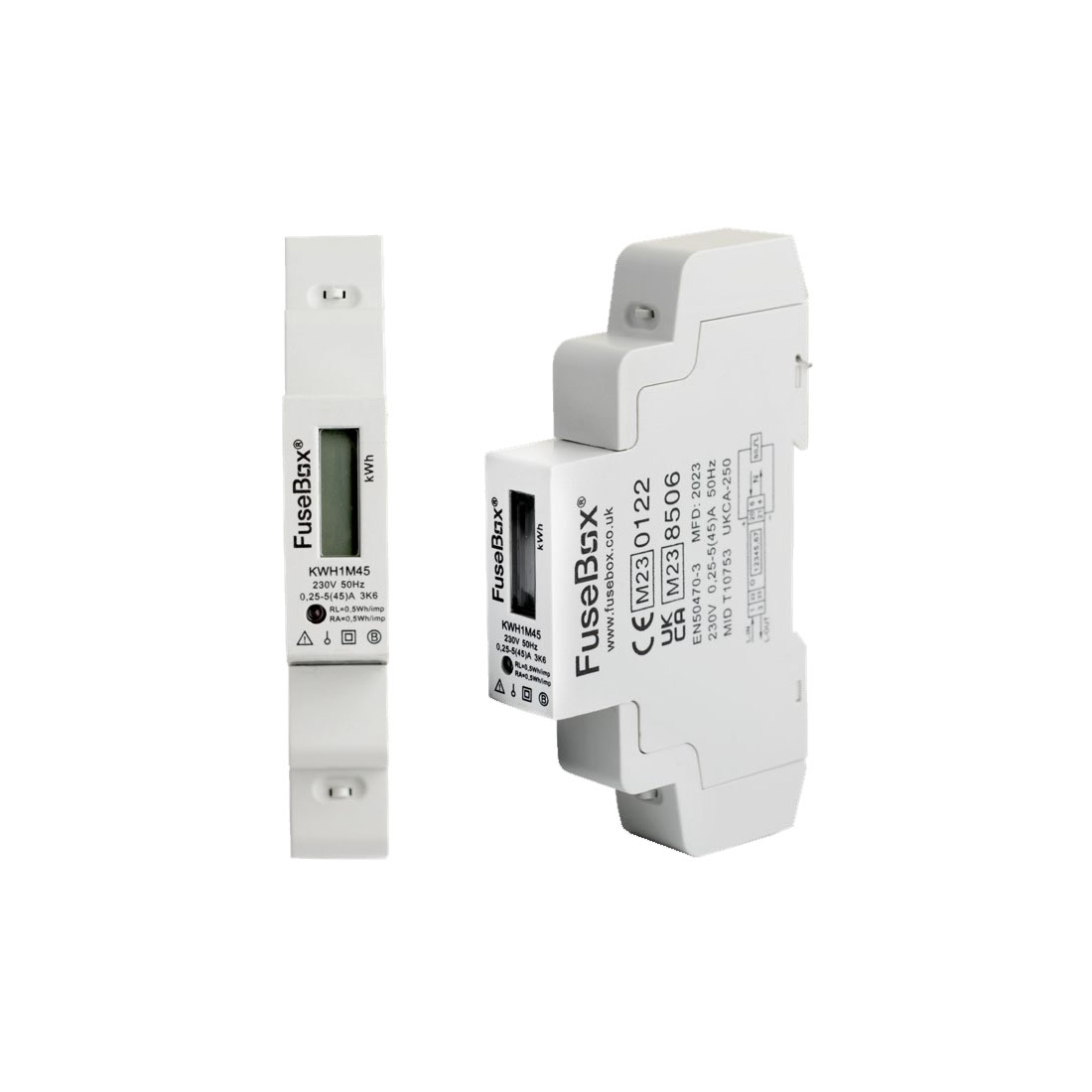 Fusebox KWH1M45 1 Module kWH Meter (M.I.D. Approved) 45A 230V ...