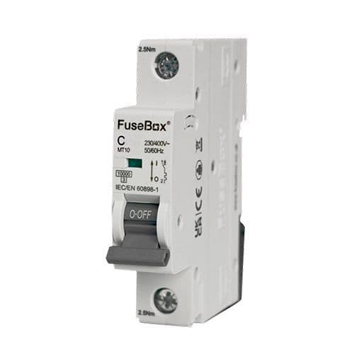 Fusebox MT10C101 1 Module Single Pole C Curve Miniature Circuit Breaker MCB - For Commercial ...