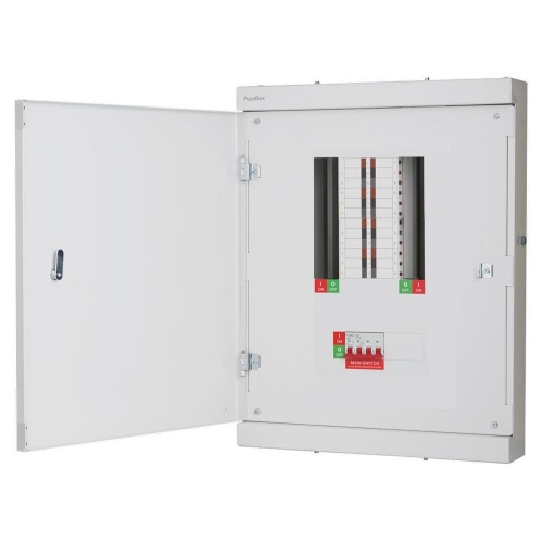 Fusebox TPN08FB Metal 8 Way Type B Three Phase TPN Distribution Board With 125A 4P Isolator ...