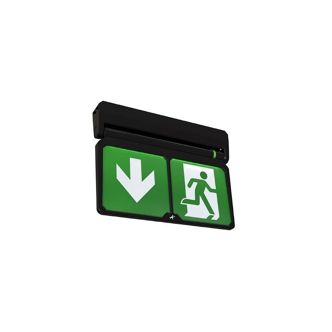 Ansell Lighting AADL/3M/BLK Adler Black 2W Self-Test LED Emergency Exit ...