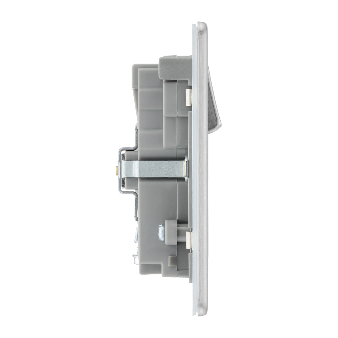 BG Electrical FBS22UAC22G Screwless Flatplate Brushed Steel 2 Gang ...