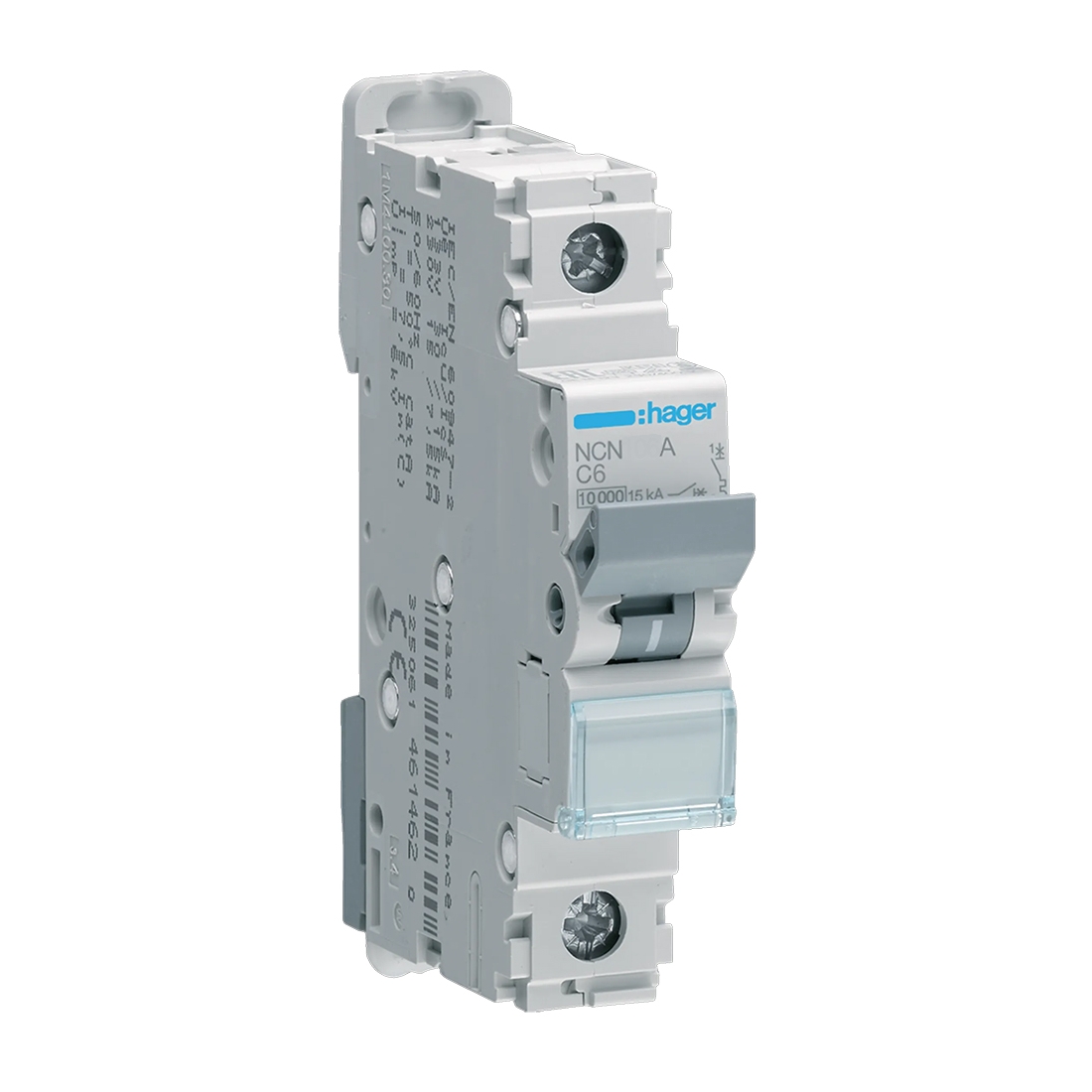 Hager NCN150A 1 Module 50A 10kA Single Pole Type C Miniature Circuit ...