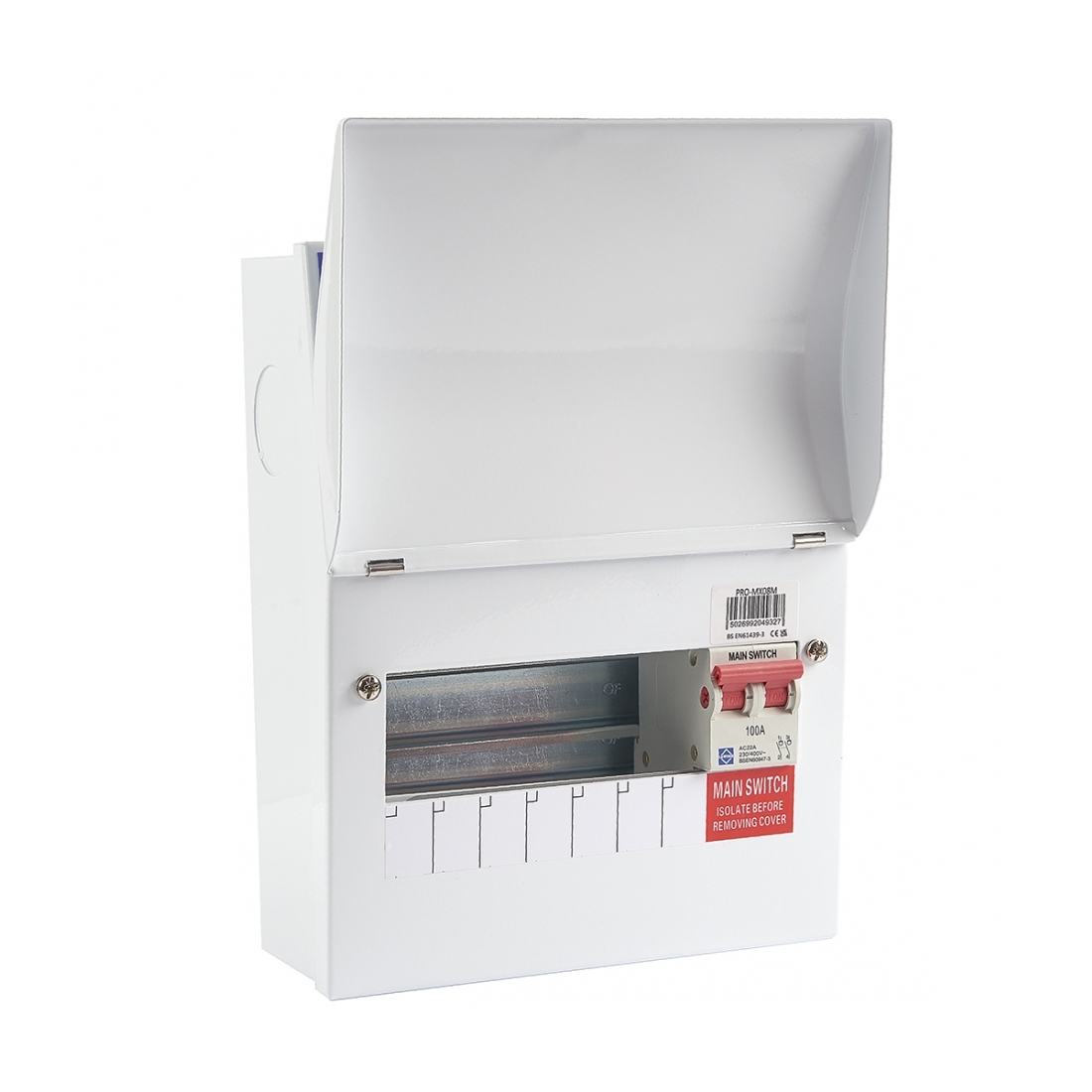 Lewden PRO-R07W-R1 7 Way Switch Isolator Consumer Unit With 100A ...
