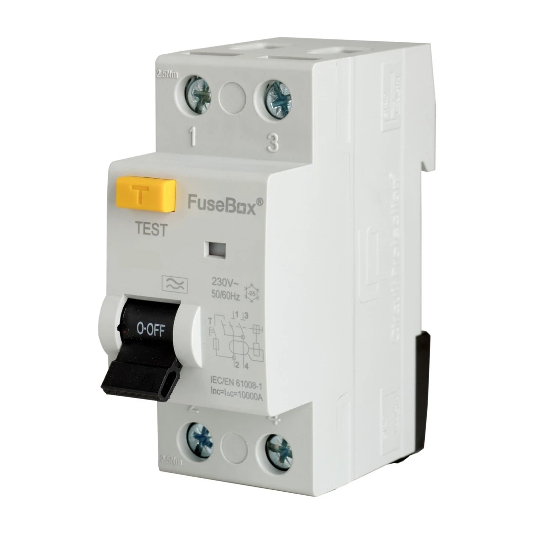 Fusebox RTA801002 2 Module 80A 100mA Double Pole Type A DIN Rail RCD ...